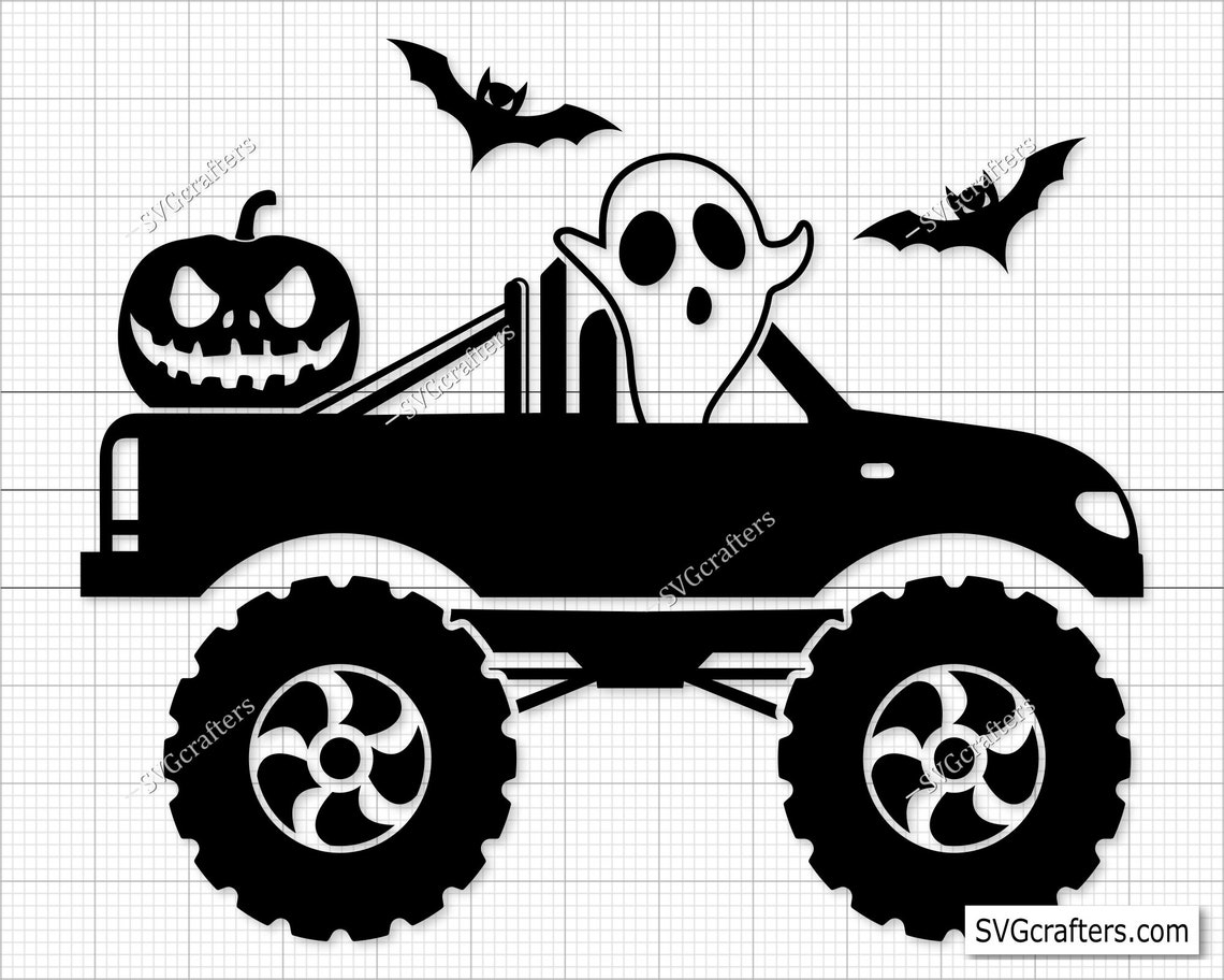 Halloween Truck Svg Kids Halloween Svg Spooky Svg Ghost - Etsy