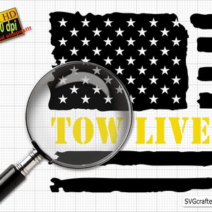 Tow Truck American Flag Svg, Tow Svg, Tow Lives Matter Svg, Thin Yellow ...