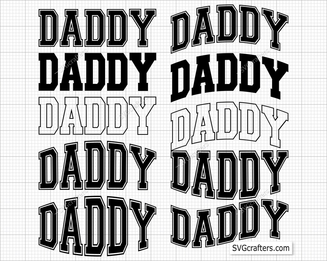 Daddy Varsity Svg Png, Daddy Varsity Curved Svg, Daddy Varsity Letters ...