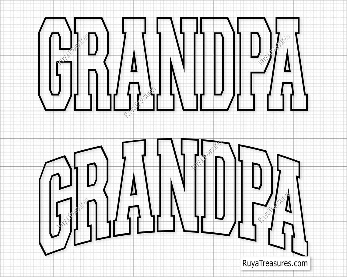 Grandpa Varsity Svg, Grandpa Varsity Curved Svg, Grandpa Varsity ...