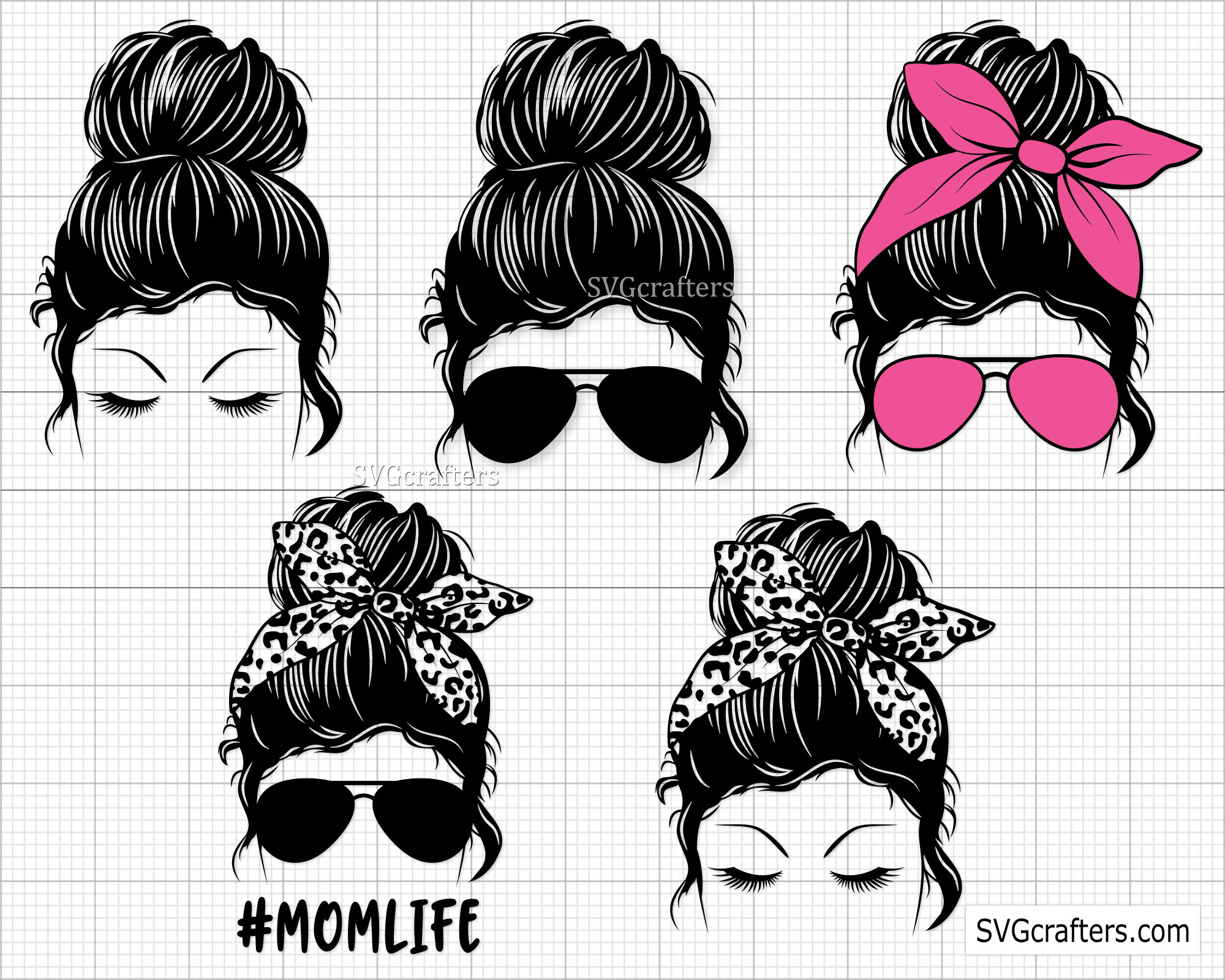 Messy Bun SVG For Cricut