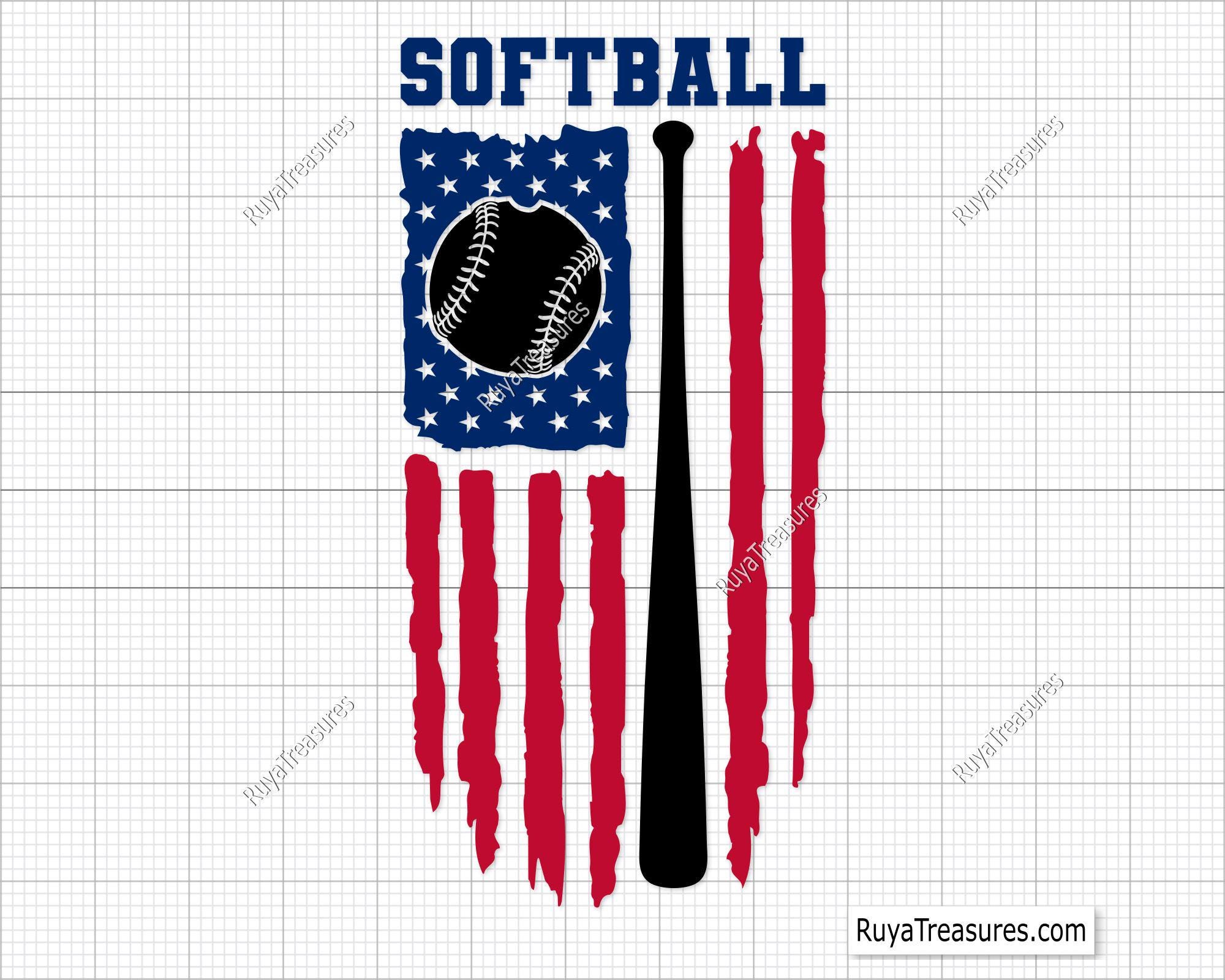 Softball Flag Svg Png, Softball Mom Svg, Softball Shirt Svg, Softball ...