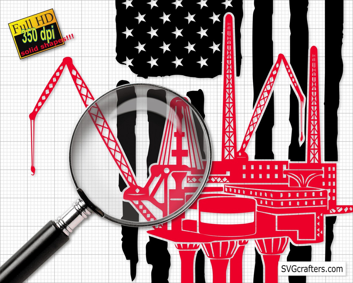 Offshore Drilling Flag Svg, Oilfield Flag Svg, Oilfield Worker Svg ...