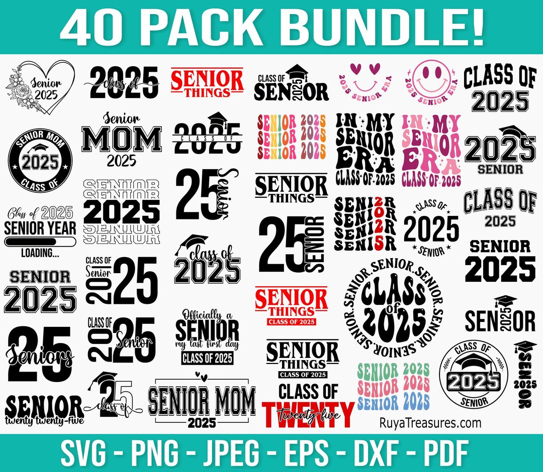 Senior 2025 Svg Bundle, Graduation Svg Bundle, Senior Year Svg, Class ...