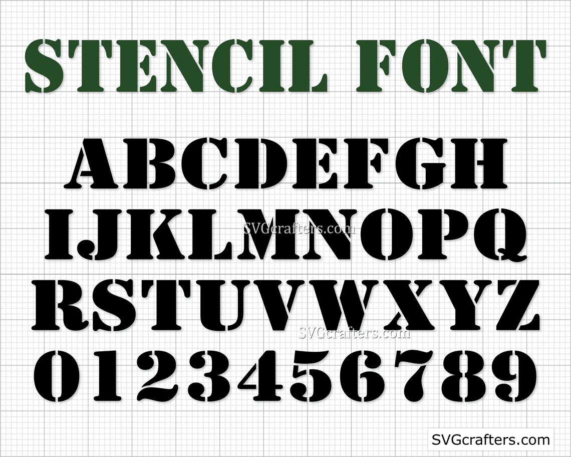 Stencil Font Svg Army Alphabet Svg Army Monogram Army - Etsy