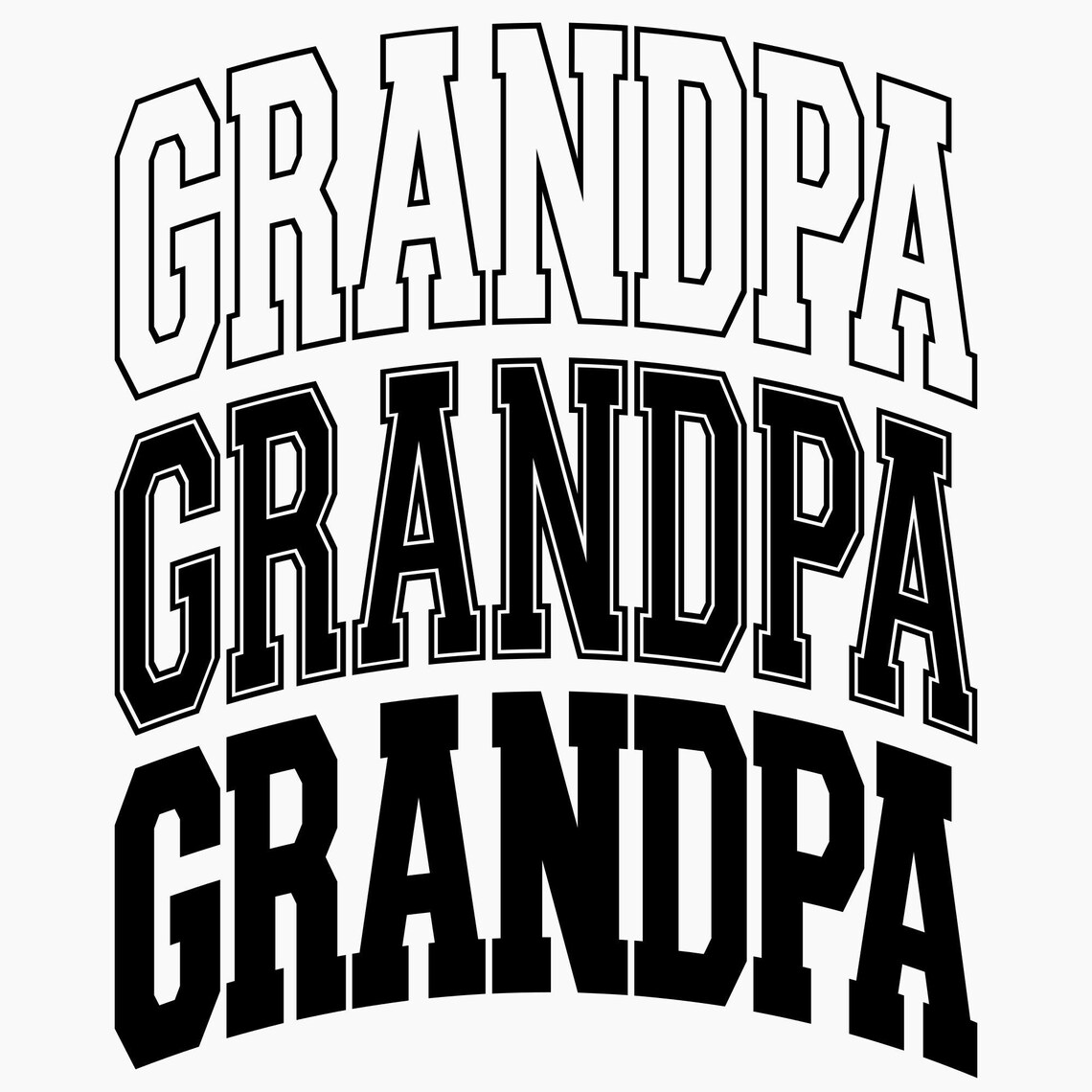 Grandpa Varsity Svg, Grandpa Varsity Curved Svg, Grandpa Varsity ...