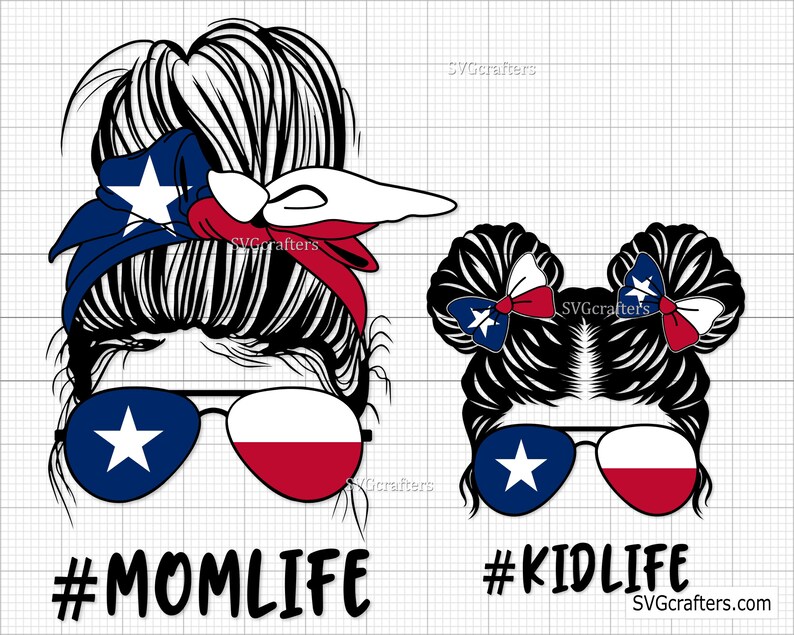 Texas Momlife Svg Mom Life Svg Messy Bun Svg Texas Svg | Etsy