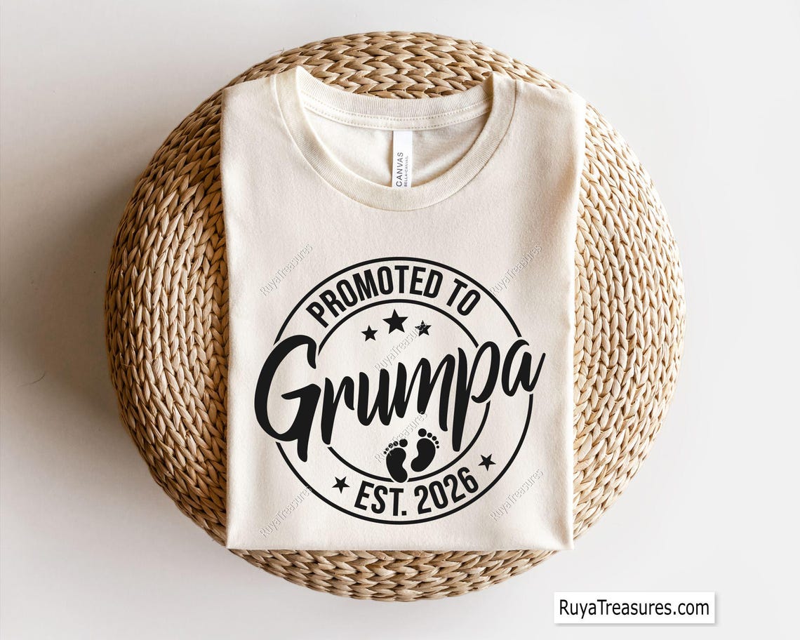 Promoted to Grumpa Svg Png, Baby Announcement Svg, Established Svg ...