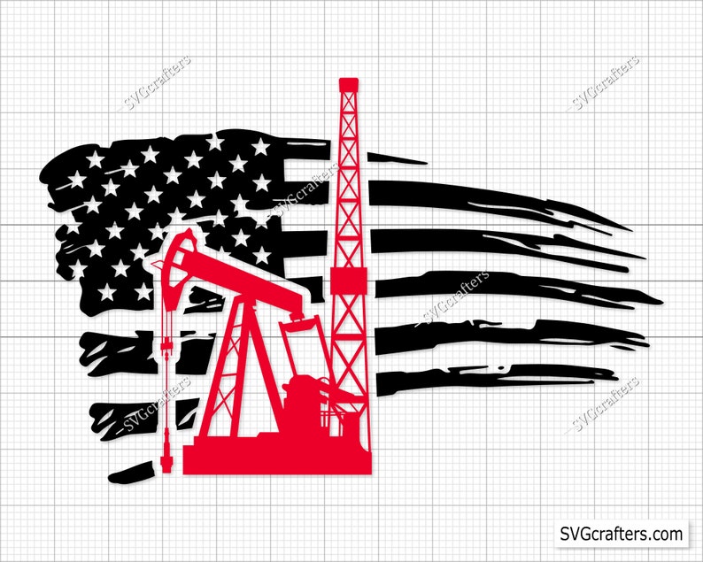 Oilfield Flag Svg, Oilfield Worker Svg, American Flag Oilfield Svg ...