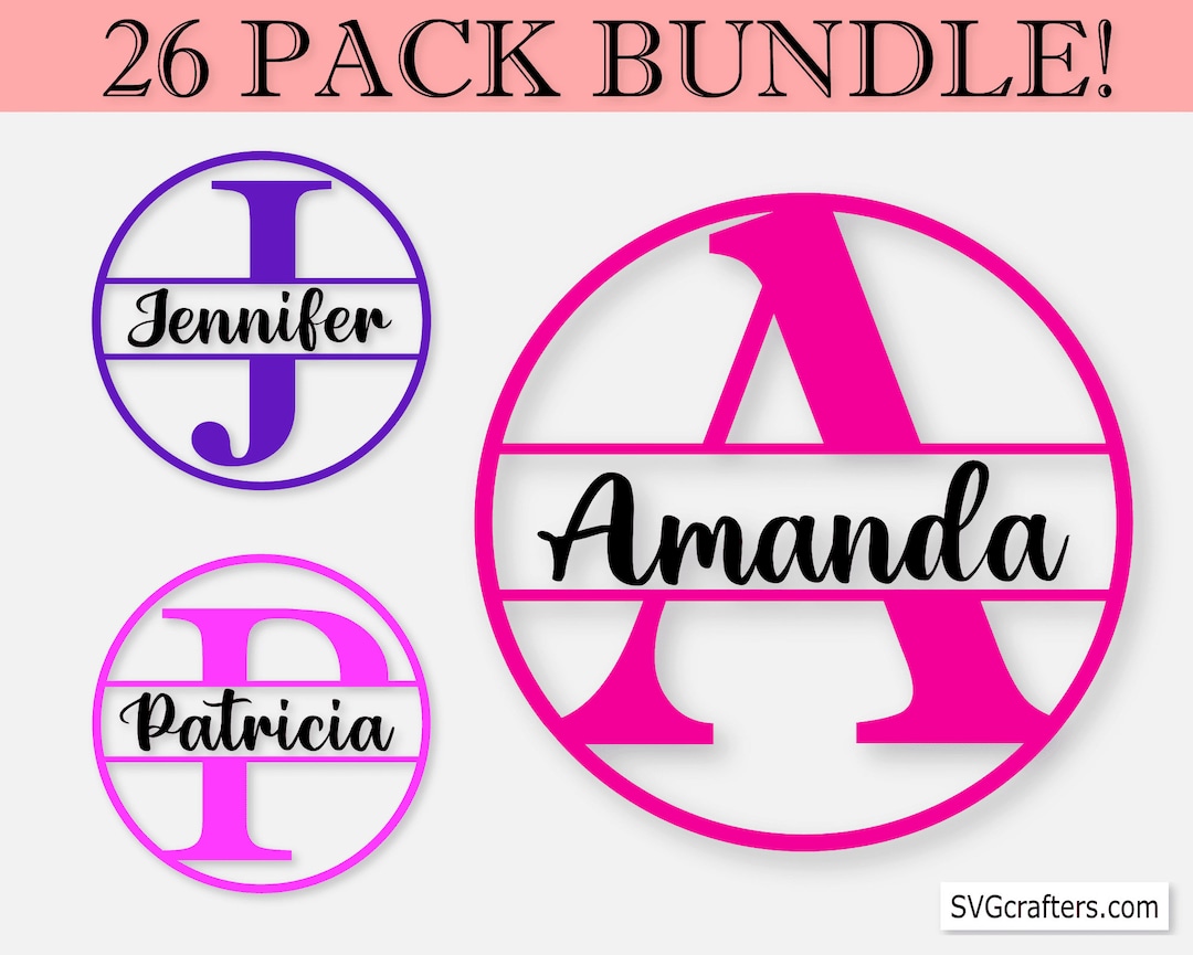 Keychain Split Monogram SVG Bundle, Keychain Monograms SVG, Keychain ...
