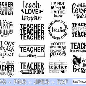Teacher Svg Bundle, Back to School Svg, Teacher Quote Svg, Teacher ...