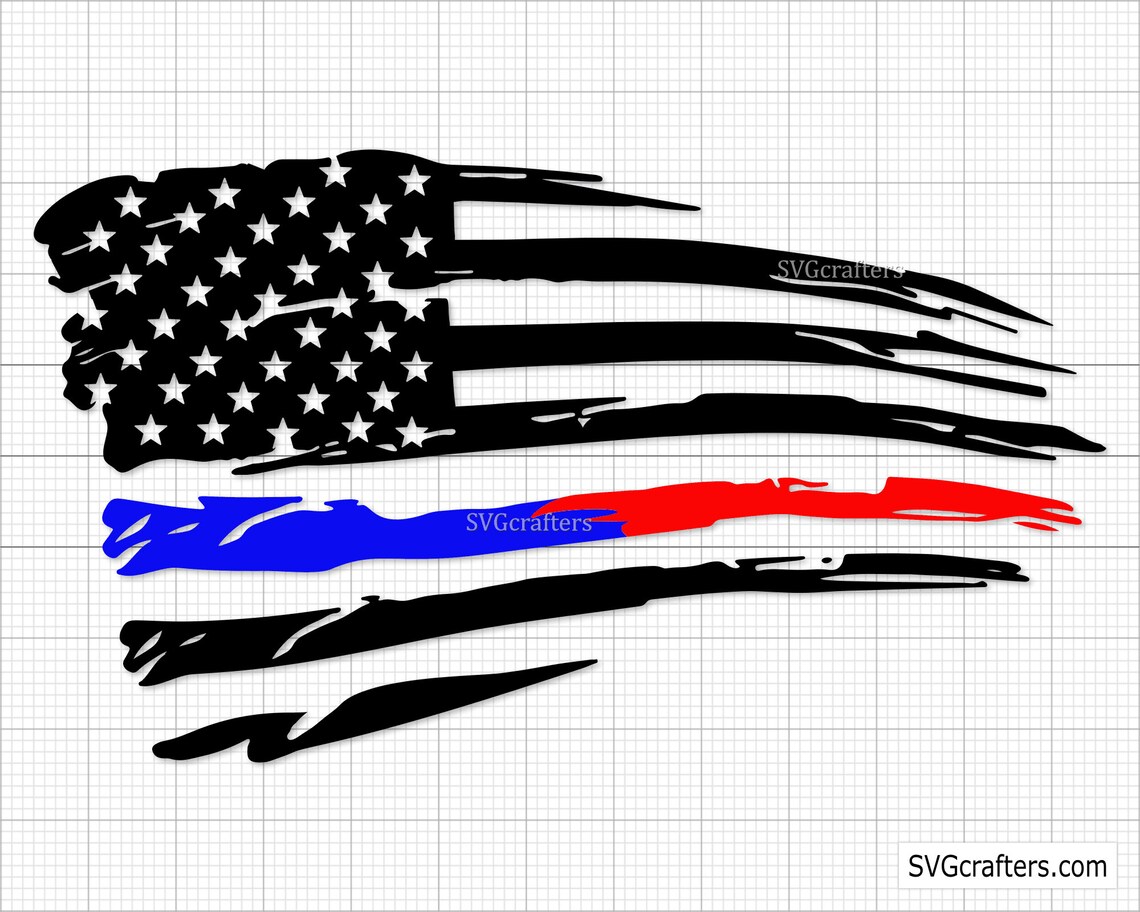 American Flag Thin Blue and Red Line Svg Thin Red Line Svg - Etsy
