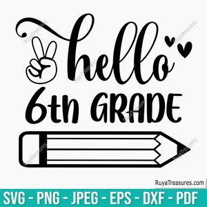 6th Grade Svg Bundle, Sixth Grade Svg, Back to School Svg, 6th Grade ...