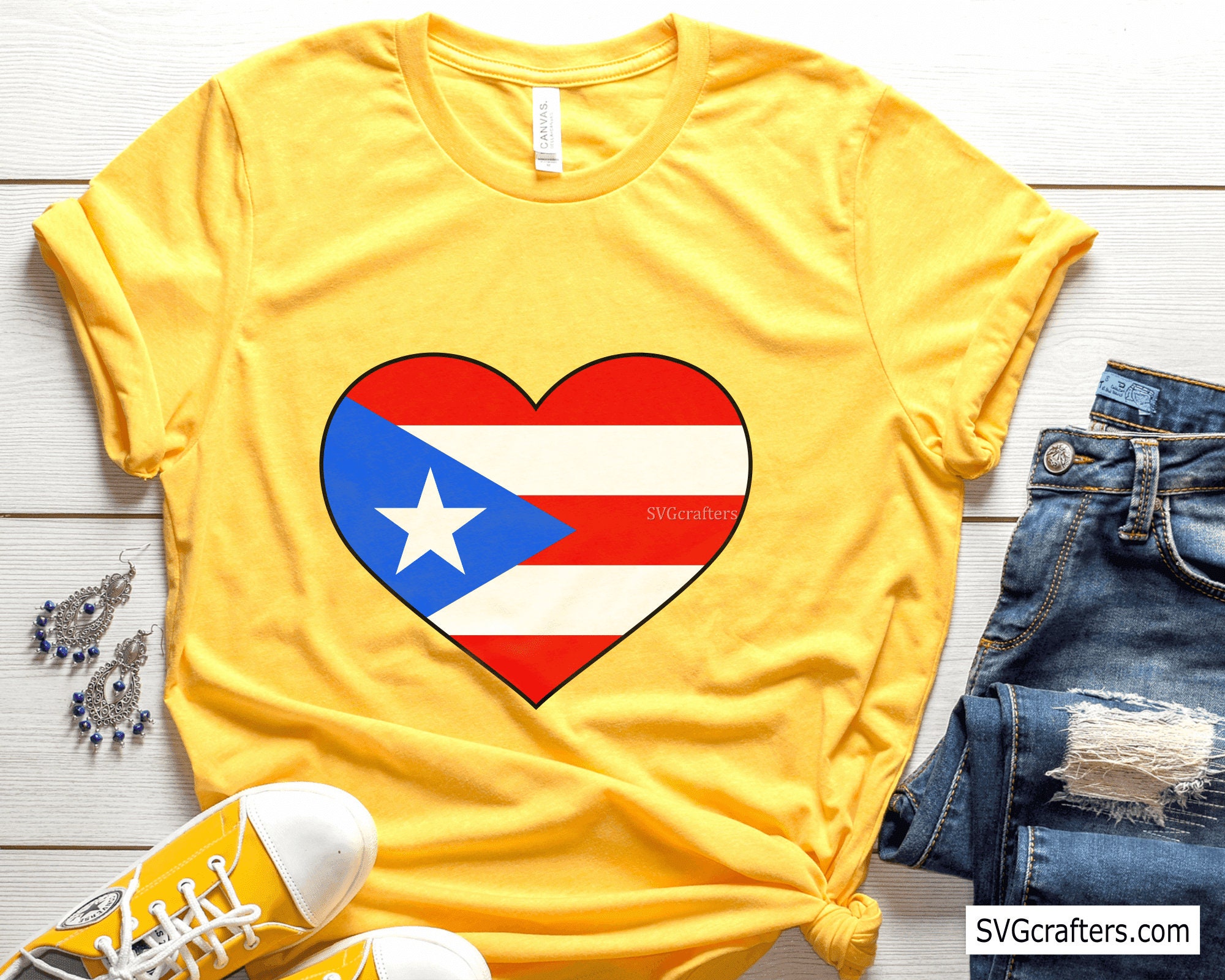 Puerto Rico Heart Flag svg puerto rican svg puerto rico svg | Etsy