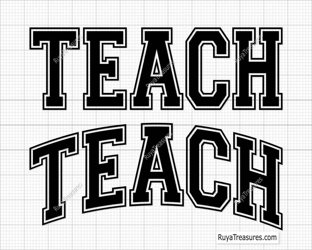 Teach Varsity Svg, Teacher Svg, Varsity Font Svg, Teacher Design Svg ...