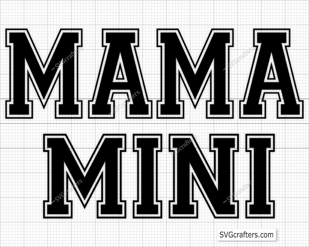 Mama and Mini Varsity Svg, Mama Varsity Curved Svg, Mama Varsity ...