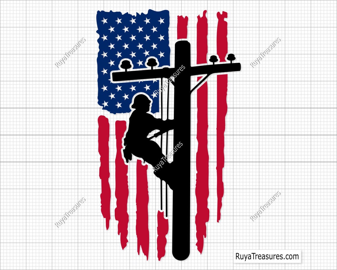 Lineman Flag Svg, Electrician Flag Svg Png, Electrician Svg, Lineman ...
