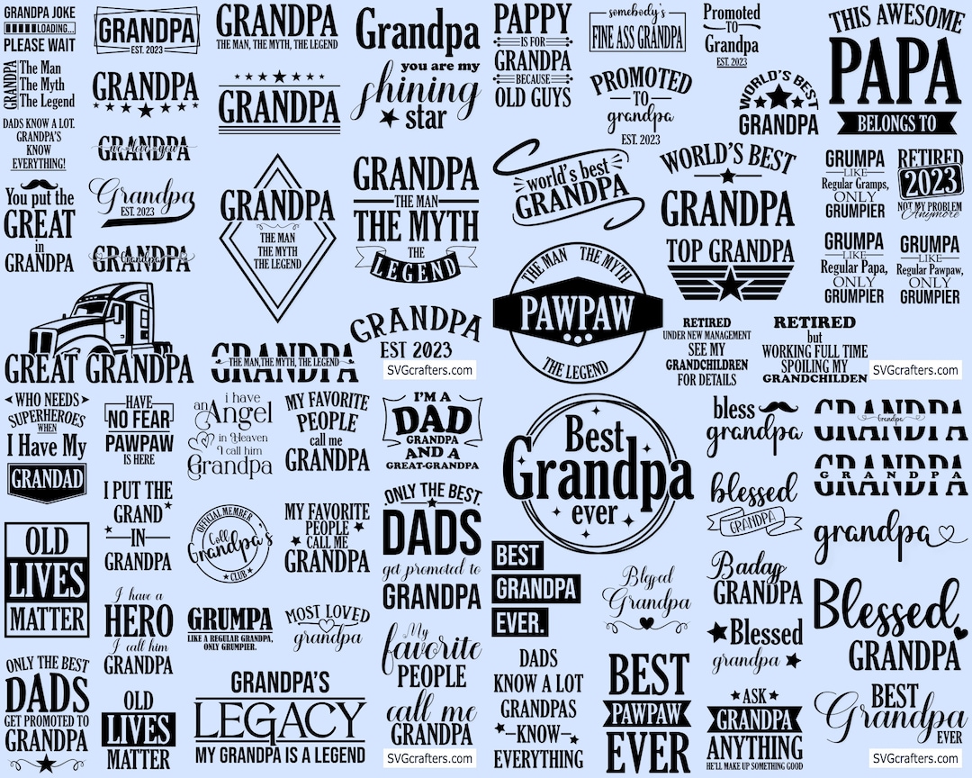 Grandpa Bundle Svg, Grandpa Svg, Father's Day, Funny Grandpa Shirt ...