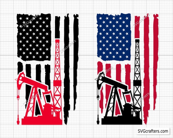 Oilfield Flag Svg Oilfield Worker Svg American Flag Oilfield - Etsy