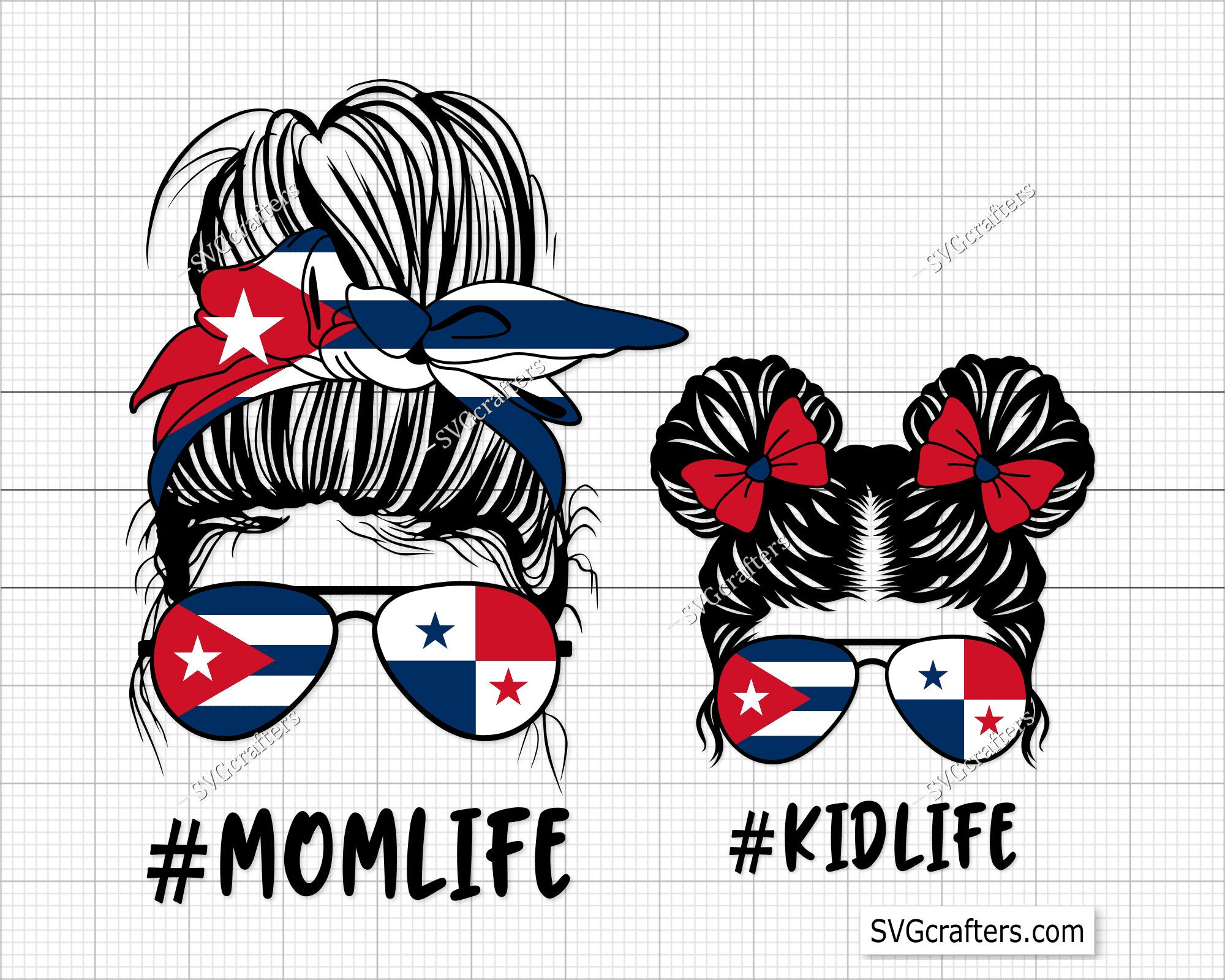 Messy Bun kubanische Panama Flagge svg, kubanische Flagge svg png ...