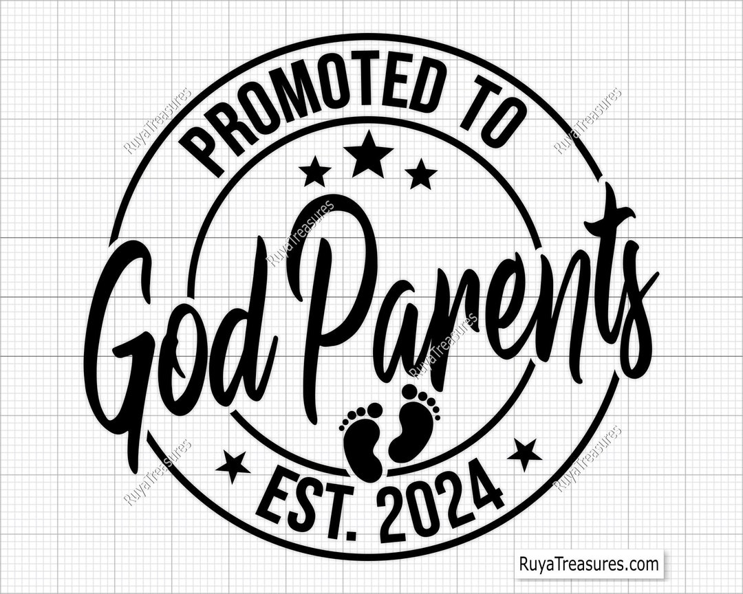 Promoted to God Parents Svg Png, Baby Announcement Svg, Established Svg ...