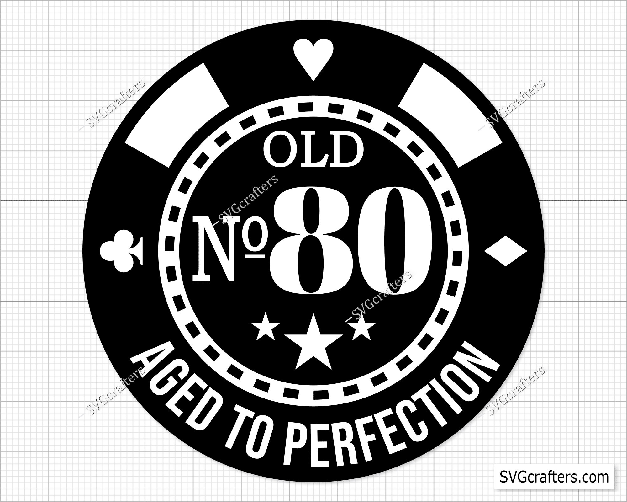 Poker 80th Birthday Svg 80th Svg Old Number 80 Svg 80th Cut - Etsy