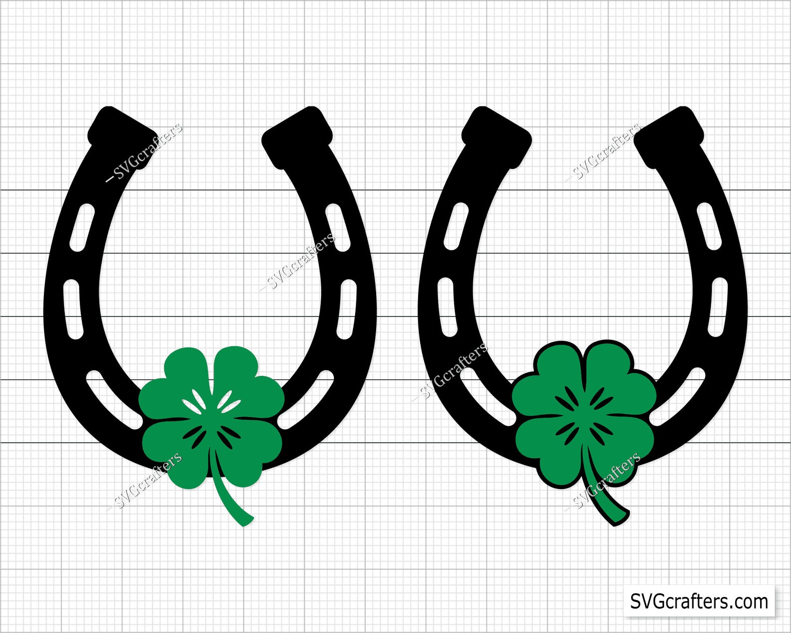 Hufeisen 4-Blatt-svg, Klee Umriss SVG, Hufeisen-Svg-Dateien, 4 Blatt ...