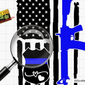 Distressed Flag With Police Badge Svg, Police Svg, Back the Blue Svg ...