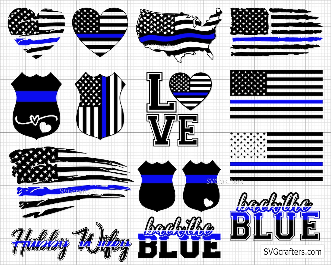 Bundle Police Svg Png, Thin Blue Line Svg, Police Officer Svg, Thin ...