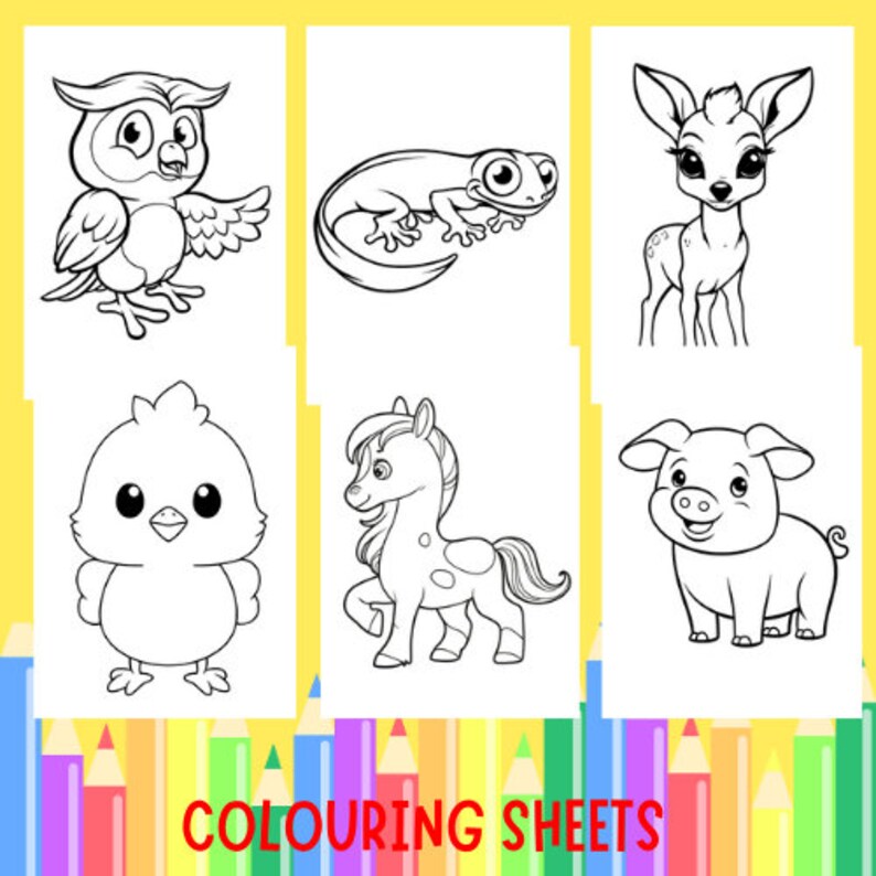 Animal & Insect Colouring Sheets, Print Colouring Bundle, 25 Pages ...