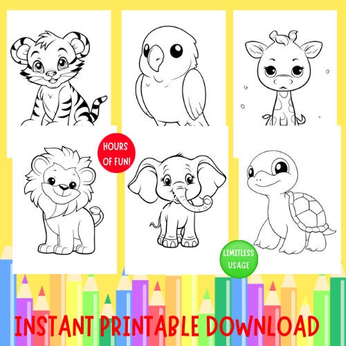 Animal & Insect Colouring Sheets, Print Colouring Bundle, 25 Pages ...