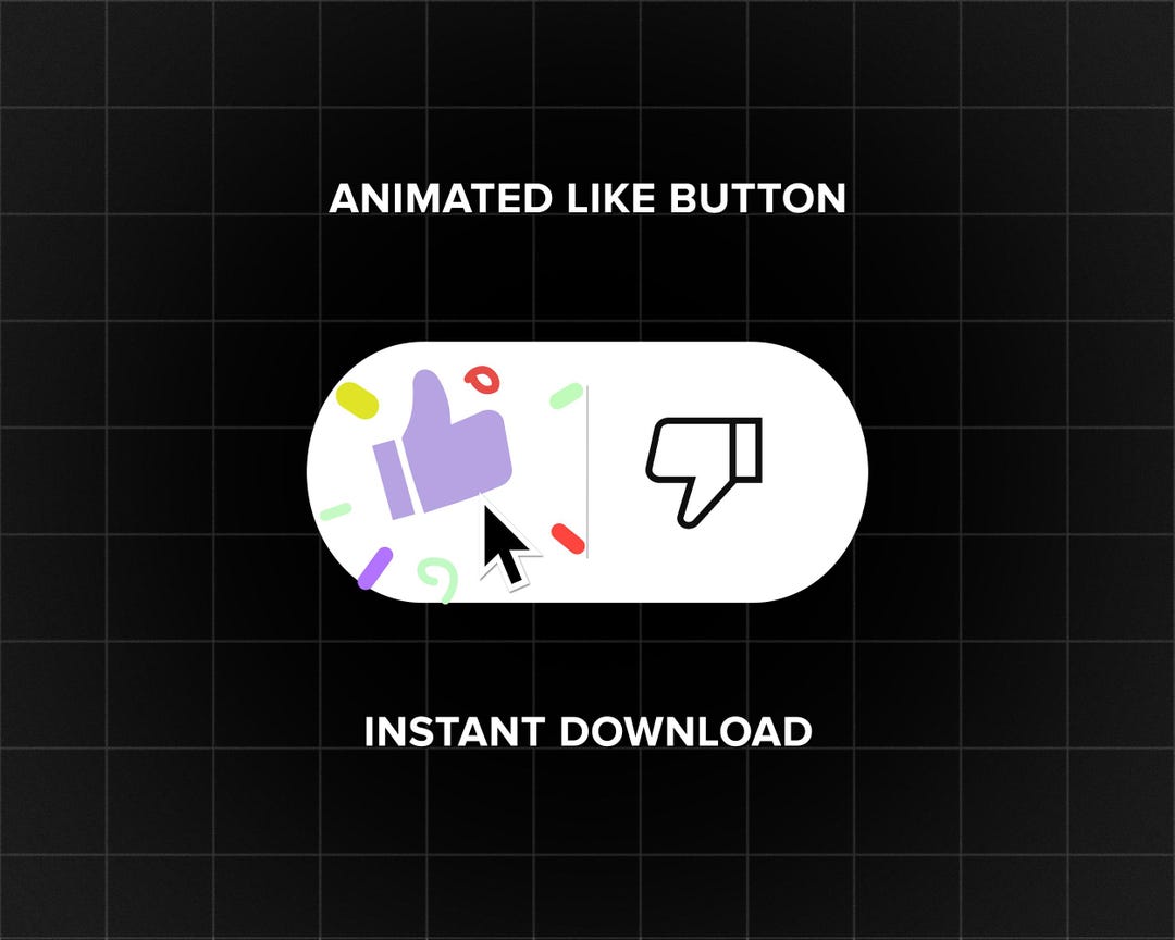 Animated Like Button for Youtube Videos Digital Download With Dislike ...