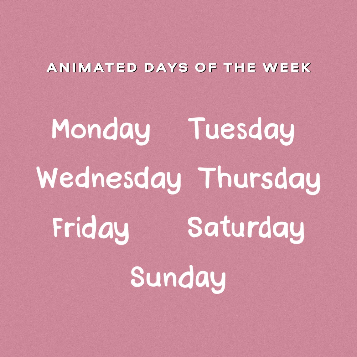 Days of the Week Transparent Animation Overlay for Youtube Videos ...