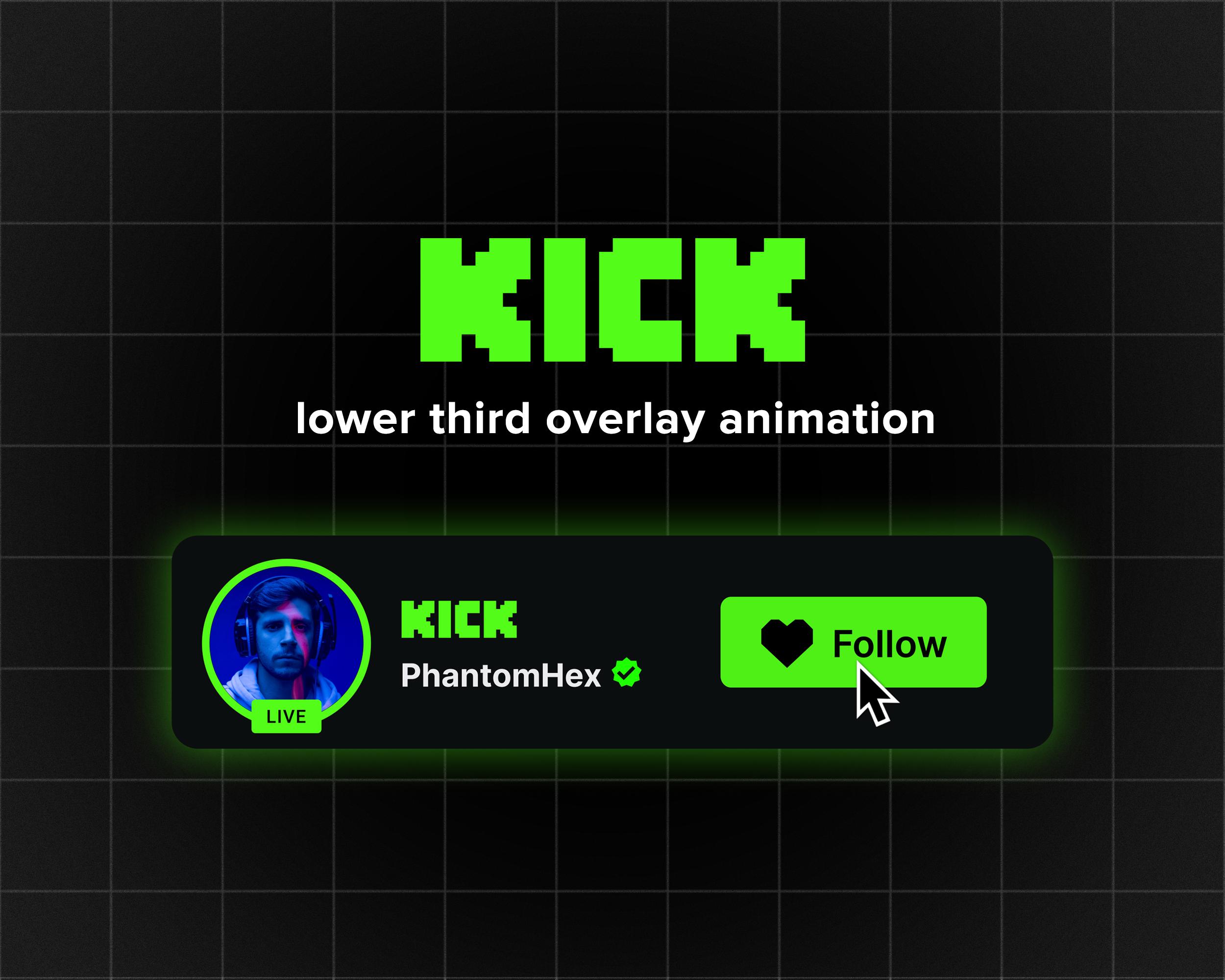 Custom Animated Kick Follow Button Overlay for Intro Videos - Etsy