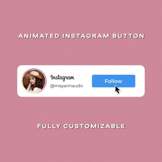 Custom Animated Instagram Follow Button Overlay for Intro - Etsy