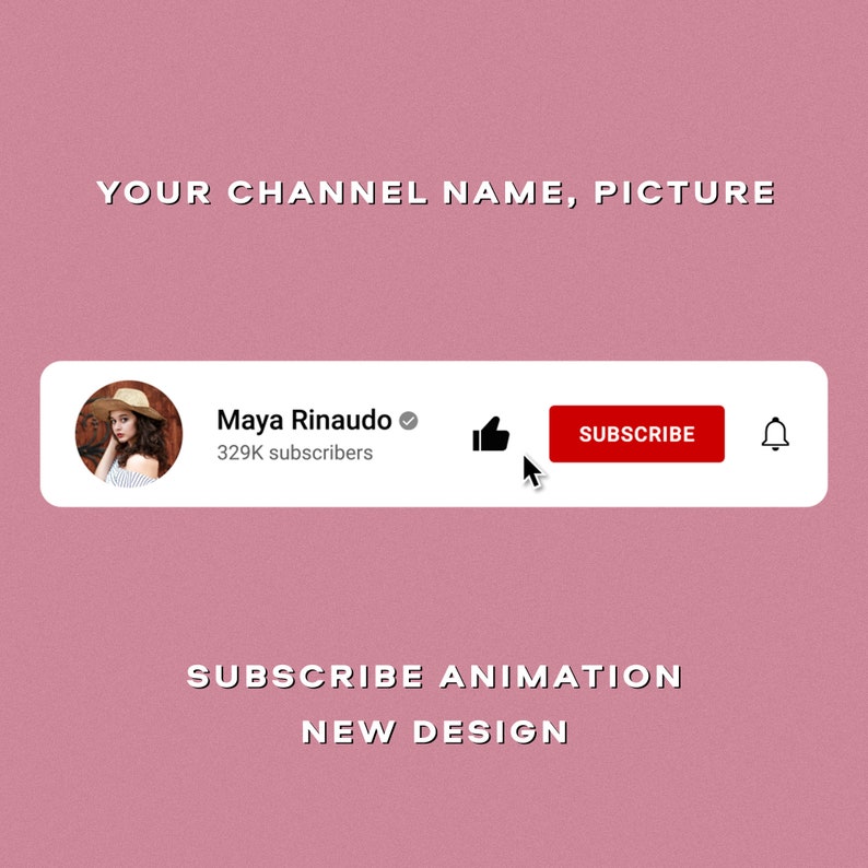 Custom Animated Youtube Subscribe Button Overlay for Intro Videos New Desigh - Etsy