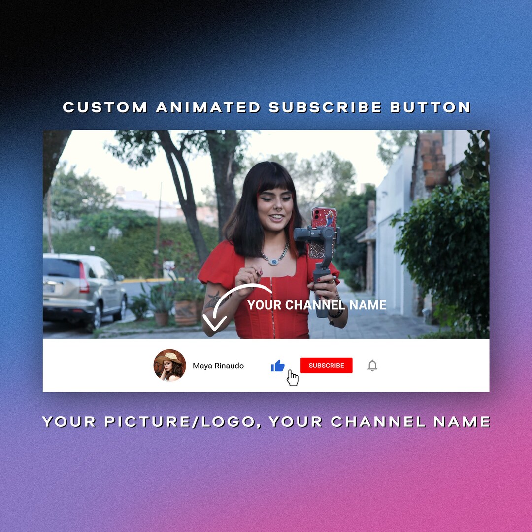 Custom Animated Youtube Subscribe Button Overlay for Intro Videos Lower ...