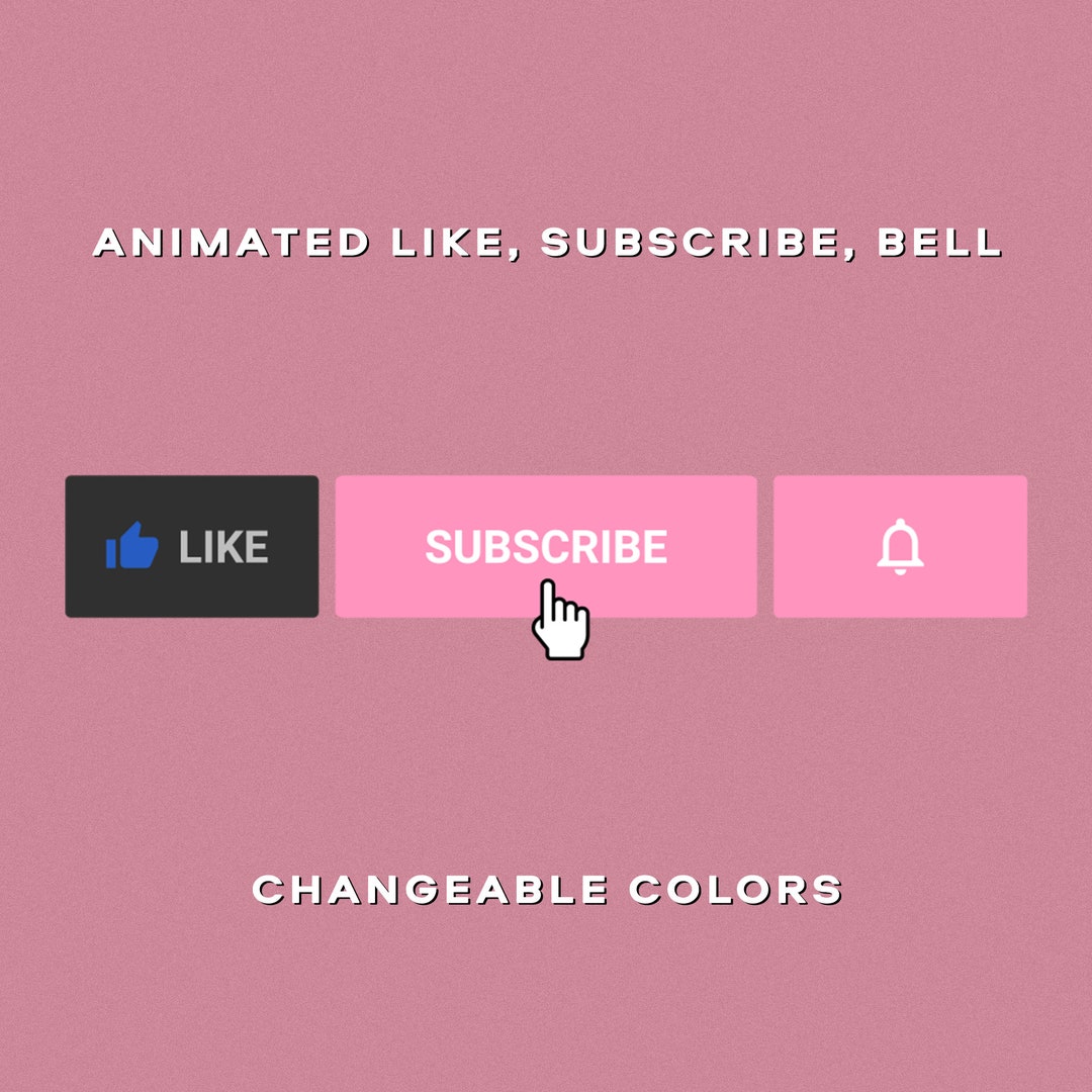 Animated Youtube Subscribe Button Overlay for Intro Videos - Etsy