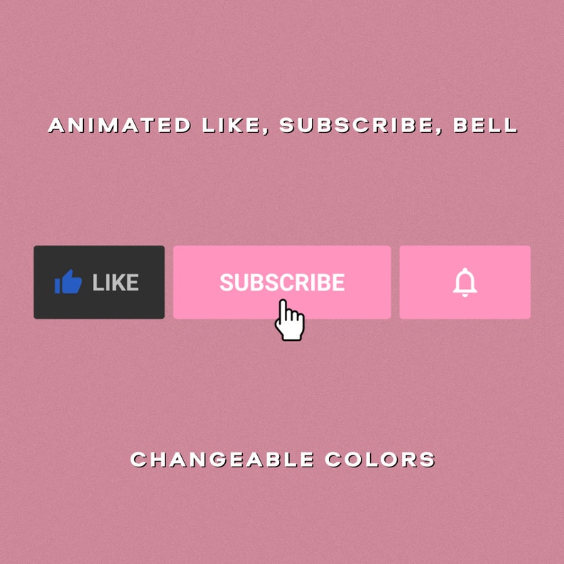 Animated Youtube Subscribe Button Overlay for Intro Videos - Etsy