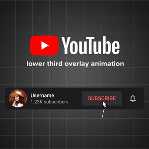Custom Animated Youtube Subscribe Button Overlay for Intro Videos - Etsy