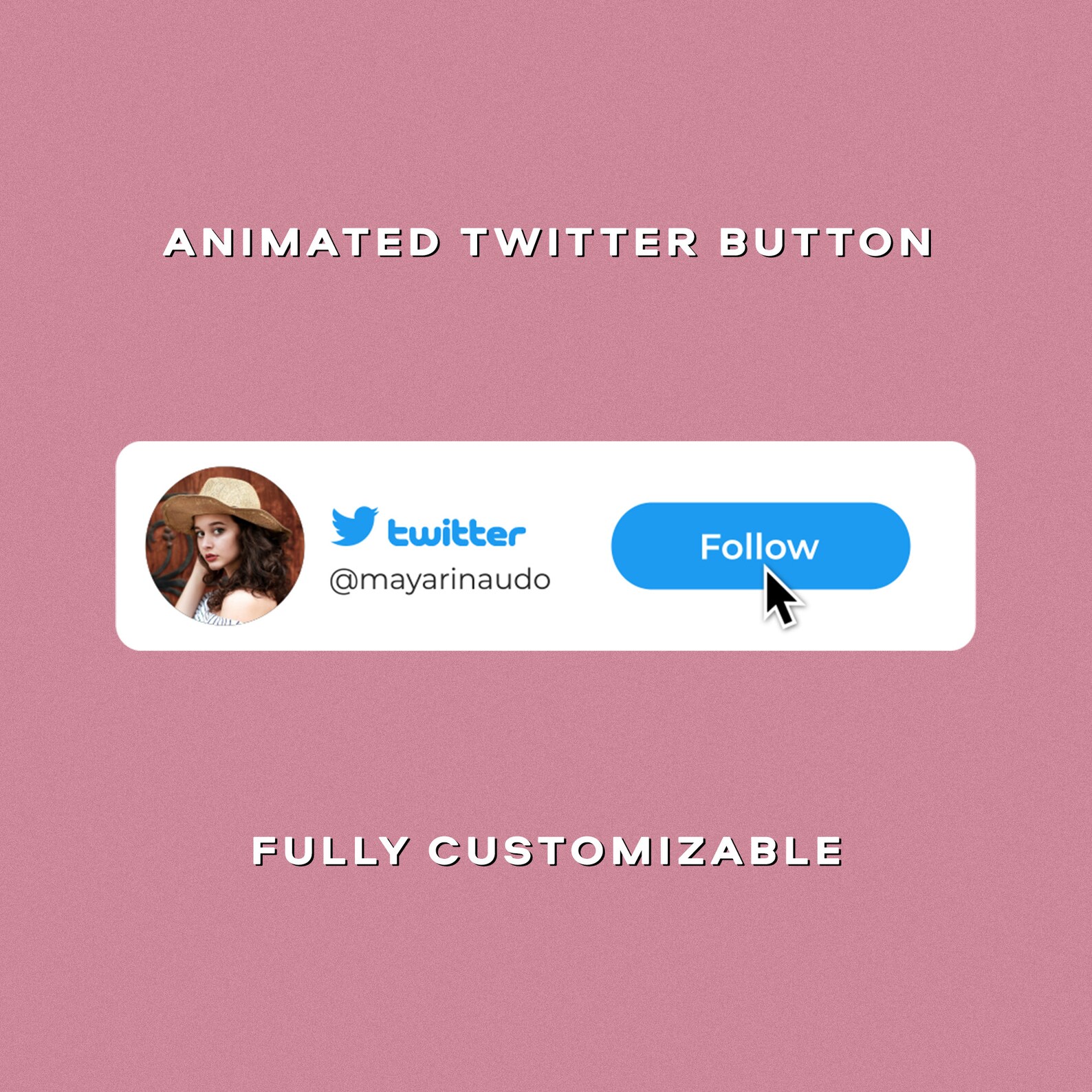 Custom Animated Twitter Follow Button Overlay For Intro Videos Etsy
