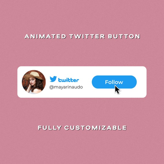 Custom Animated Twitter Follow Button Overlay for Intro Videos | Etsy