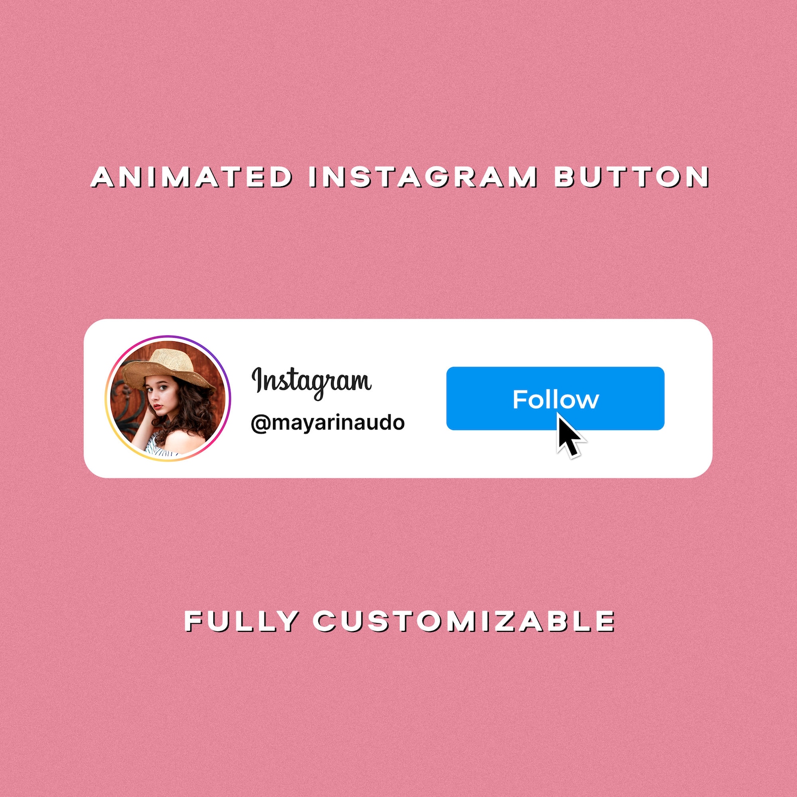 Custom Animated Instagram Follow Button Overlay for Intro - Etsy UK