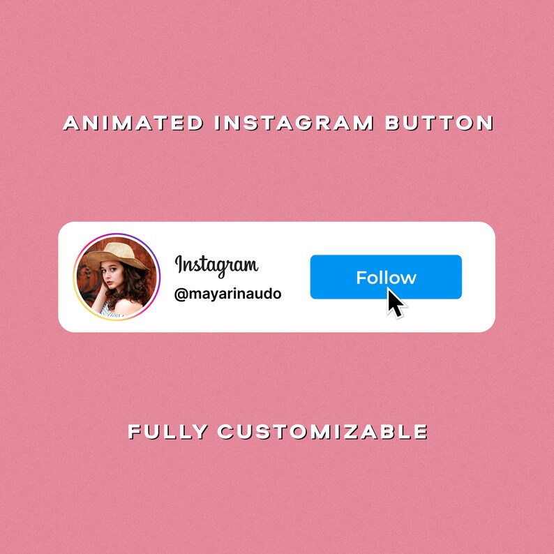 Custom Animated Instagram Follow Button Overlay for Intro - Etsy UK