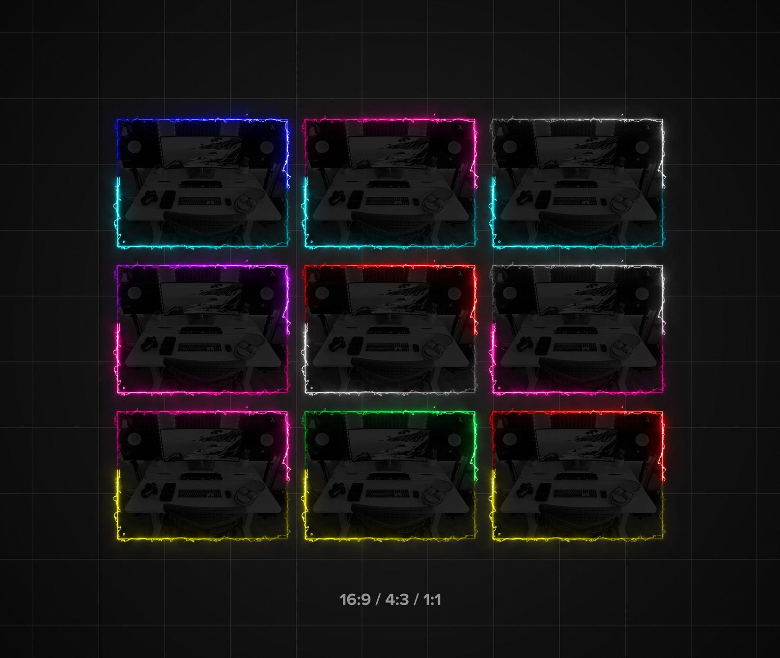 Animated Electric Webcam Overlays for OBS, 11 Colors, 3 Sizes, Seamless ...