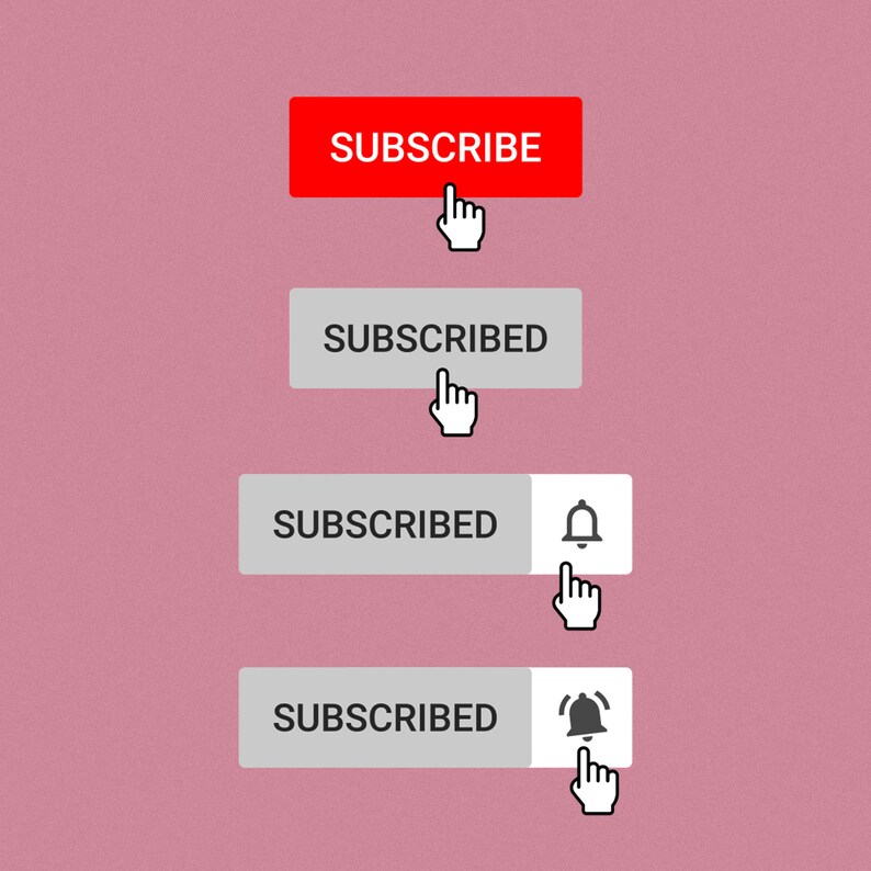 Animated Youtube Subscribe Button Overlay for Intro Videos - Etsy