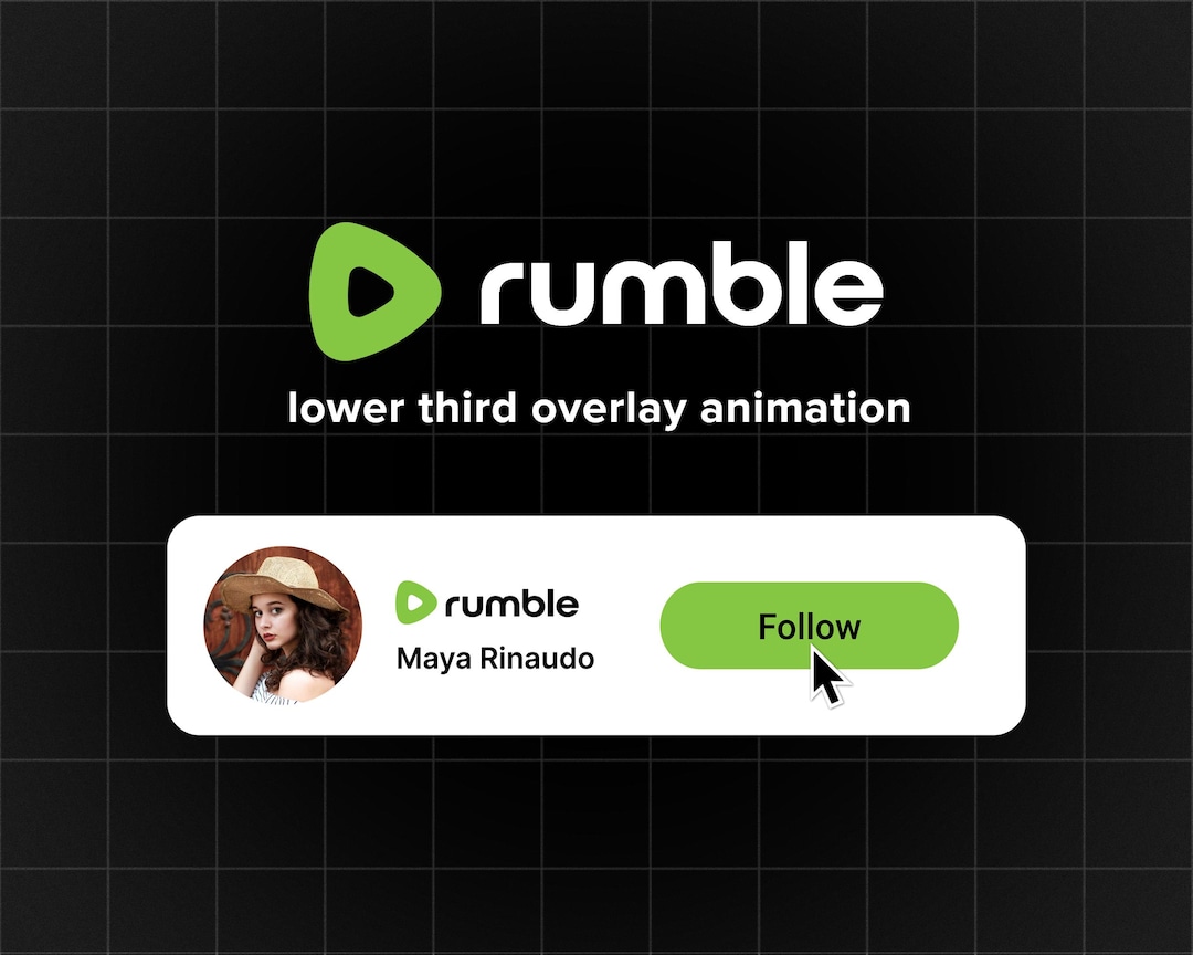 Custom Animated Rumble Follow Button Overlay for Intro Videos With ...