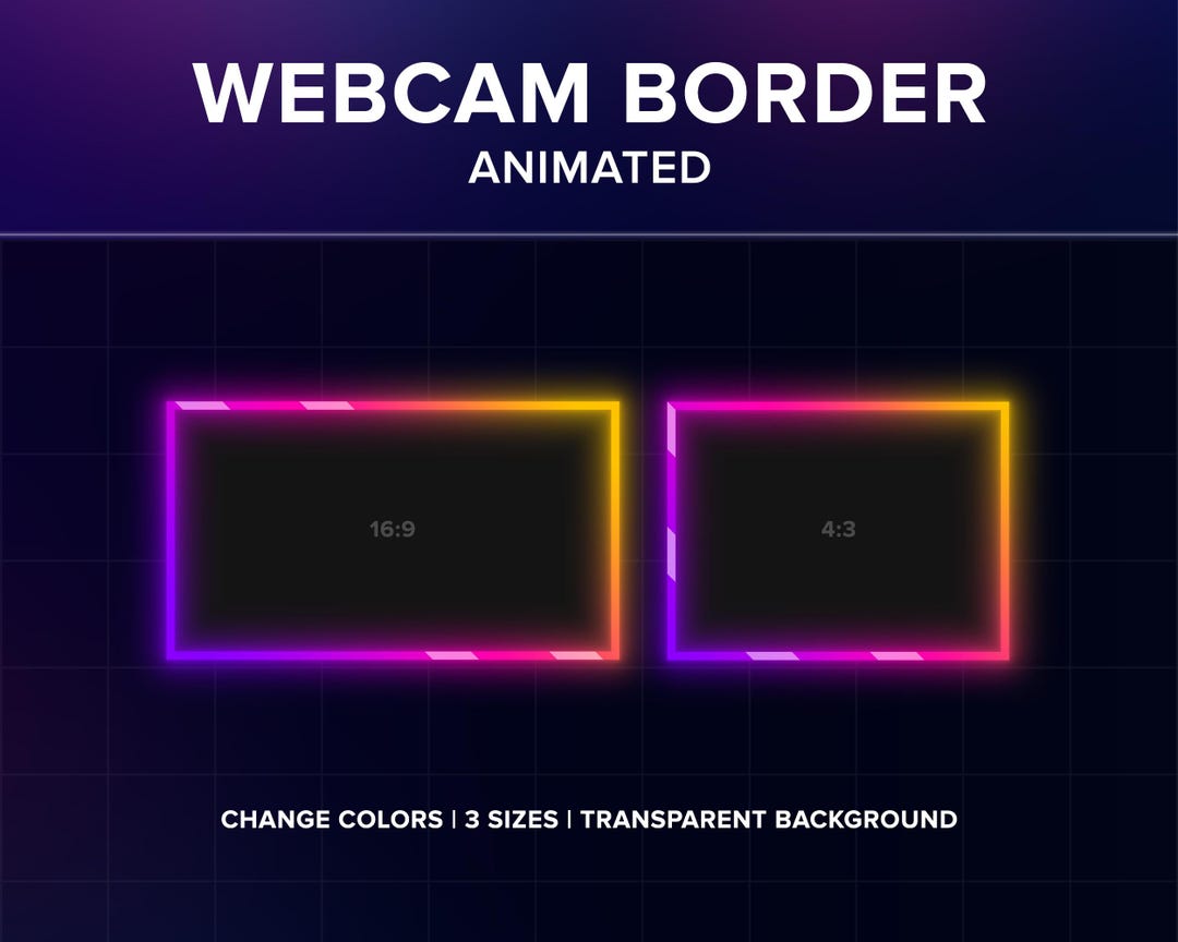 Twitch Animated Webcam Border Miami Sunset Camera Overlay for Streaming ...