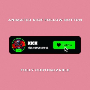 Custom Animated Kick Follow Button Overlay for Intro Videos - Etsy