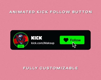 Custom Animated Kick Follow Button Overlay for Intro Videos - Etsy